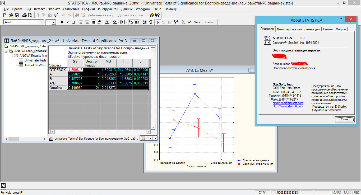 Statistica 6.0 [2006, Система для научной работы] / Скачать бесплатно